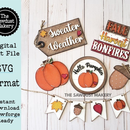Fall Harvest SVG File Laser Cut File Glowforge USA - Etsy