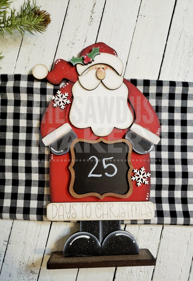 Santa Countdown SVG File Laser Cut File Standing Santa SVG - Etsy