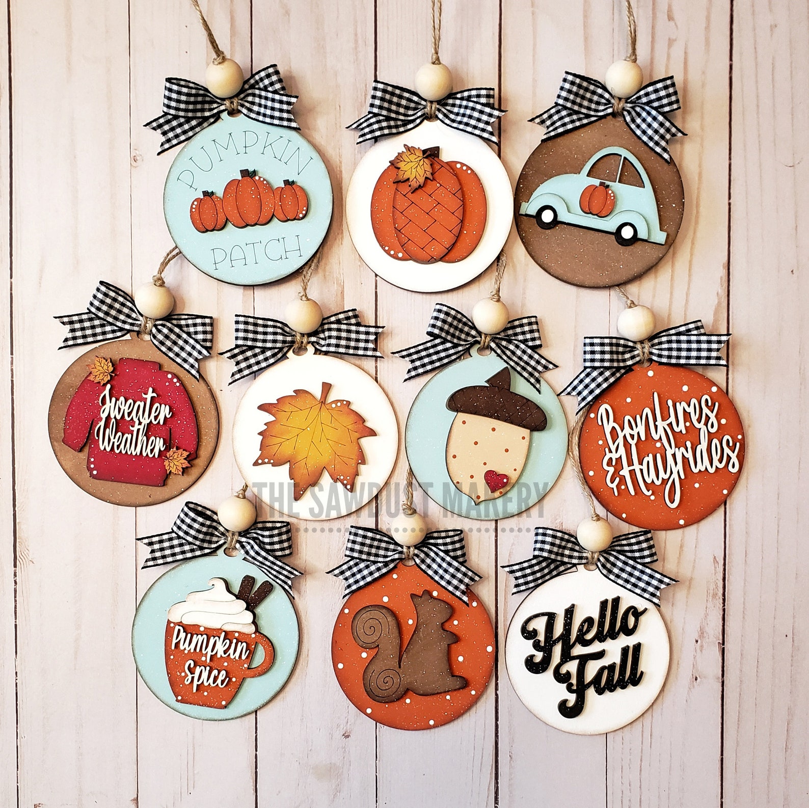 Fall Ornament Bundle SVG File | Laser Cut File | Fall Ornament Kit ...
