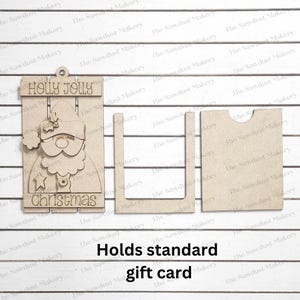 Holly Jolly Christmas Santa Pallet Christmas Gift Card Holder Ornament ...
