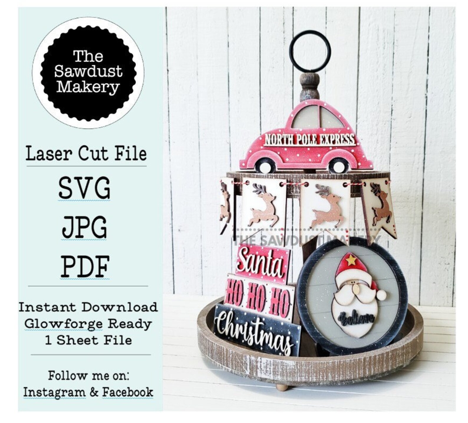 Santa Express SVG File Laser Cut File Glowforge Santa - Etsy