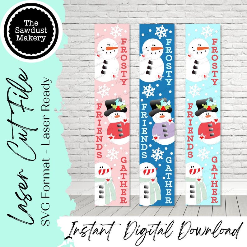 Frosty Friends Snowman Porch Leaner SVG File | Laser Cut File ...
