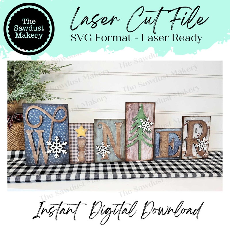 Wooden Word Blocks Winter - Etsy