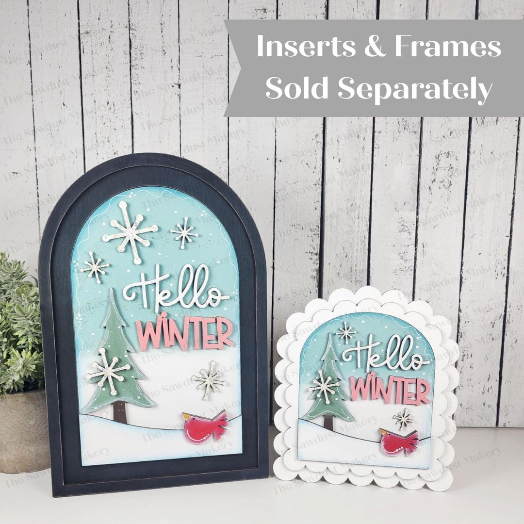 Interchangeable Large & Small Arched Boho Sign Insert | Hello Winter ...