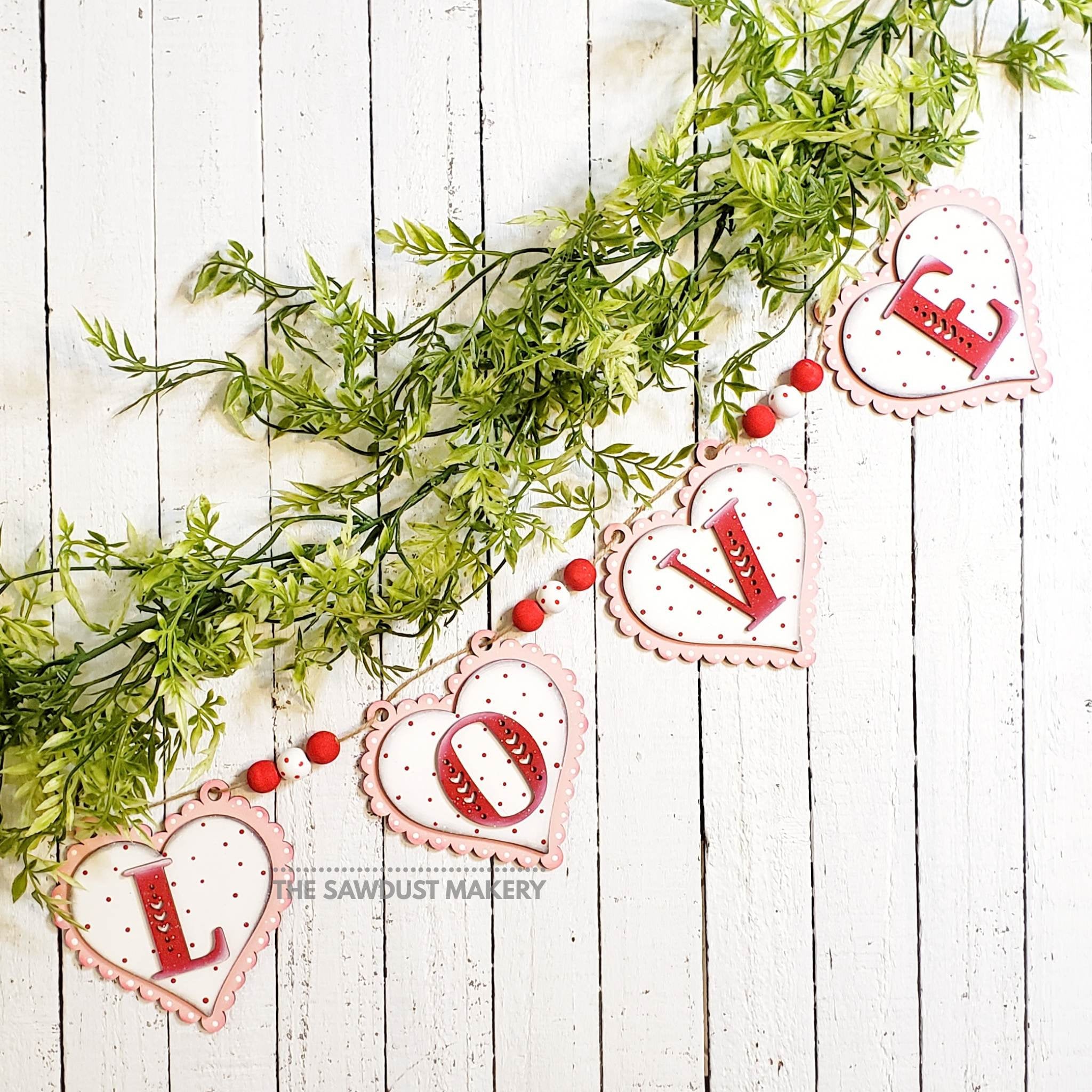 Love Valentine Banner SVG Laser Cut File Glowforge - Etsy