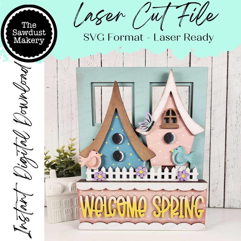 Spring Window Art Template - Etsy