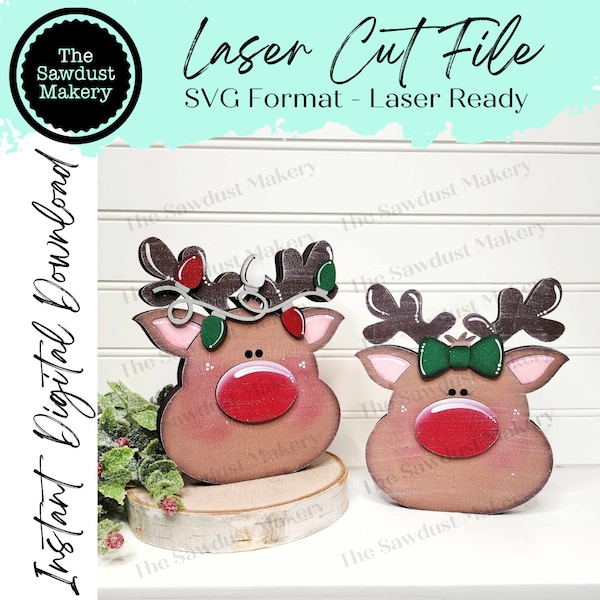 Reindeer Boy Shelf Sitter Svg - Etsy