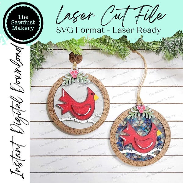 Cardinal Ornament Svg - Etsy