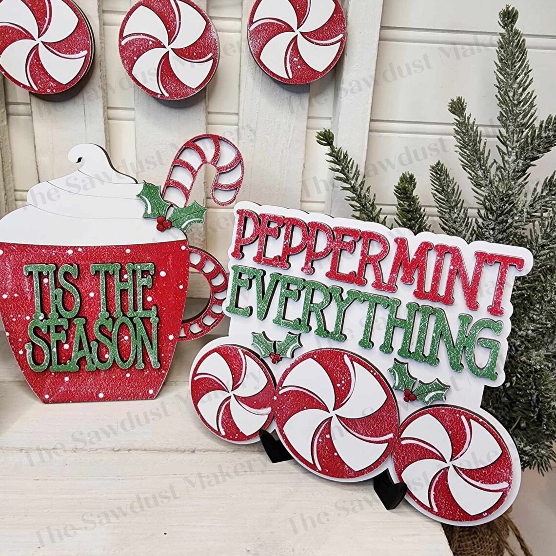 Peppermint Mocha Tiered Tray SVG File | Laser Cut File | Glowforge ...