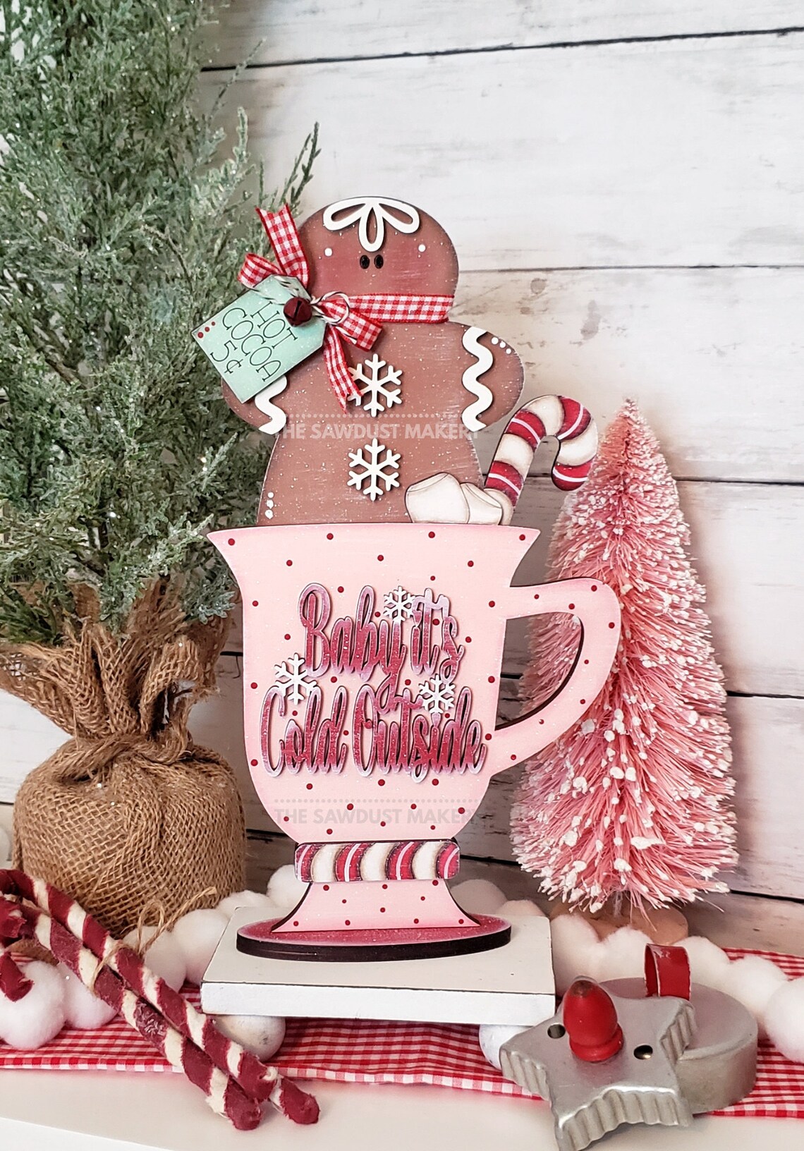 Hot Cocoa Gingerbread Mug SVG File | Laser Cut File | Gingerbread SVG ...