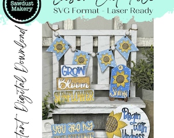 Chunky Sunflower SVG File Tiered Tray Decor - Etsy