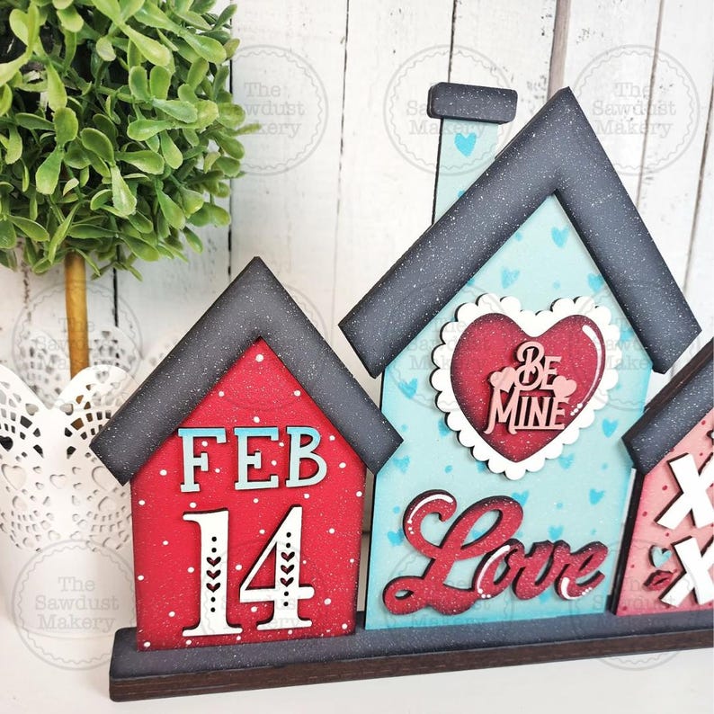 Valentine House Standing House Decor SVG File | Laser Cut File ...
