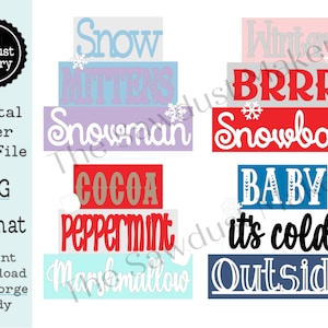 Winter Word Stackers Winter Mini Block SVG SVG File Laser Cut File ...