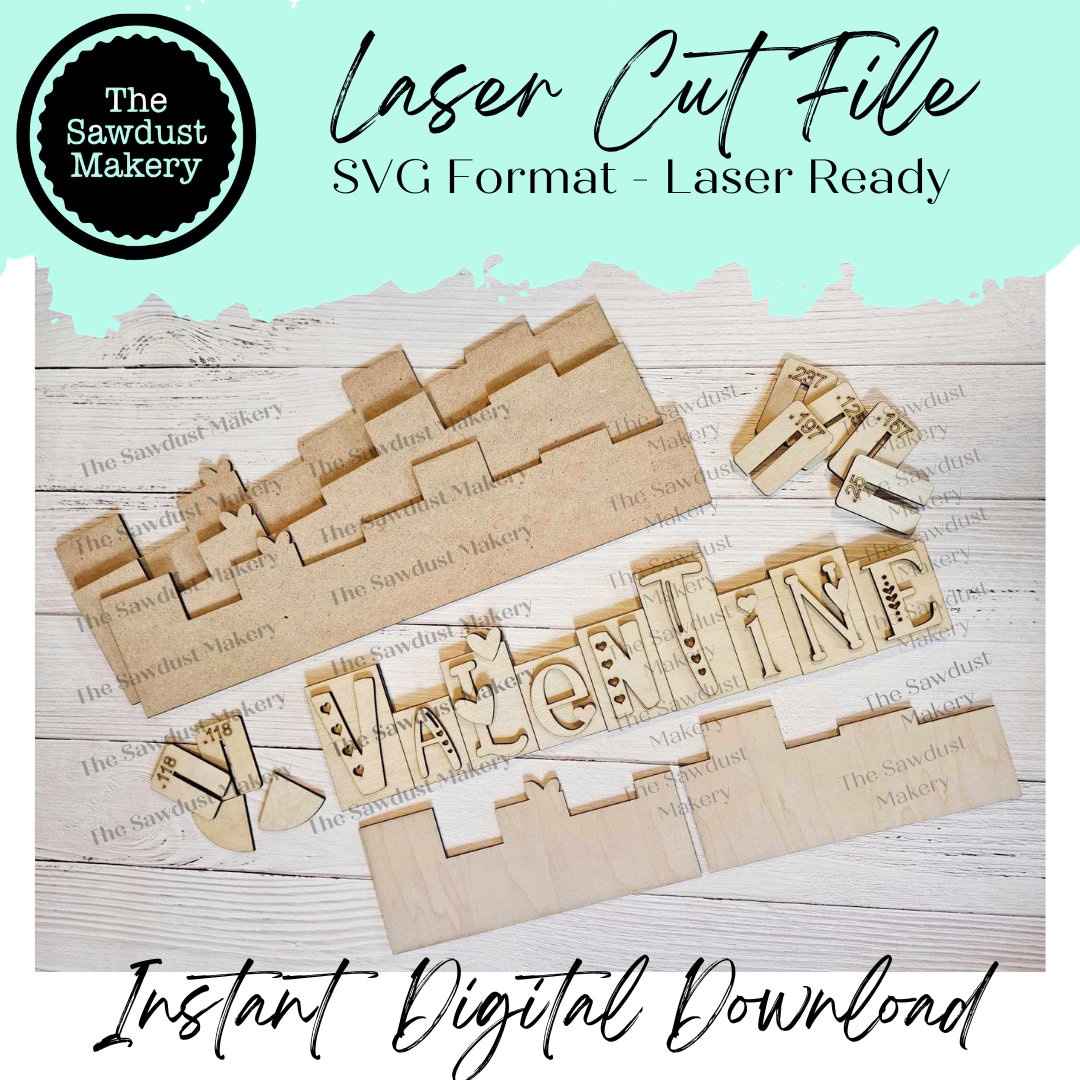 Valentine Word Block SVG | Word Block SVG | SVG File | Laser Cut File ...