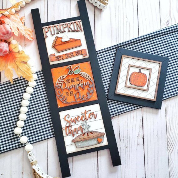Ladder Decor Farmhouse Decor Pumpkin Pie Ladder Inserts Ladder Inserts ...