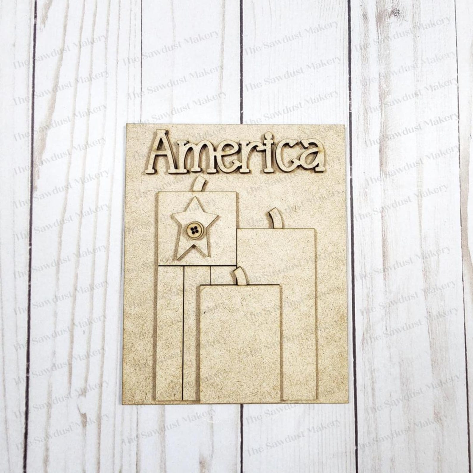 American Firework Sign Laser Cut File | Interchangeable Frame | 4th of ...