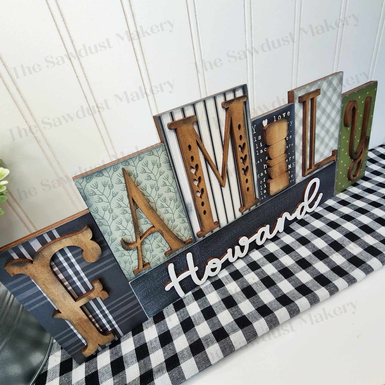 Family Word Block SVG | Home Decor Word Block SVG | SVG File | Laser ...