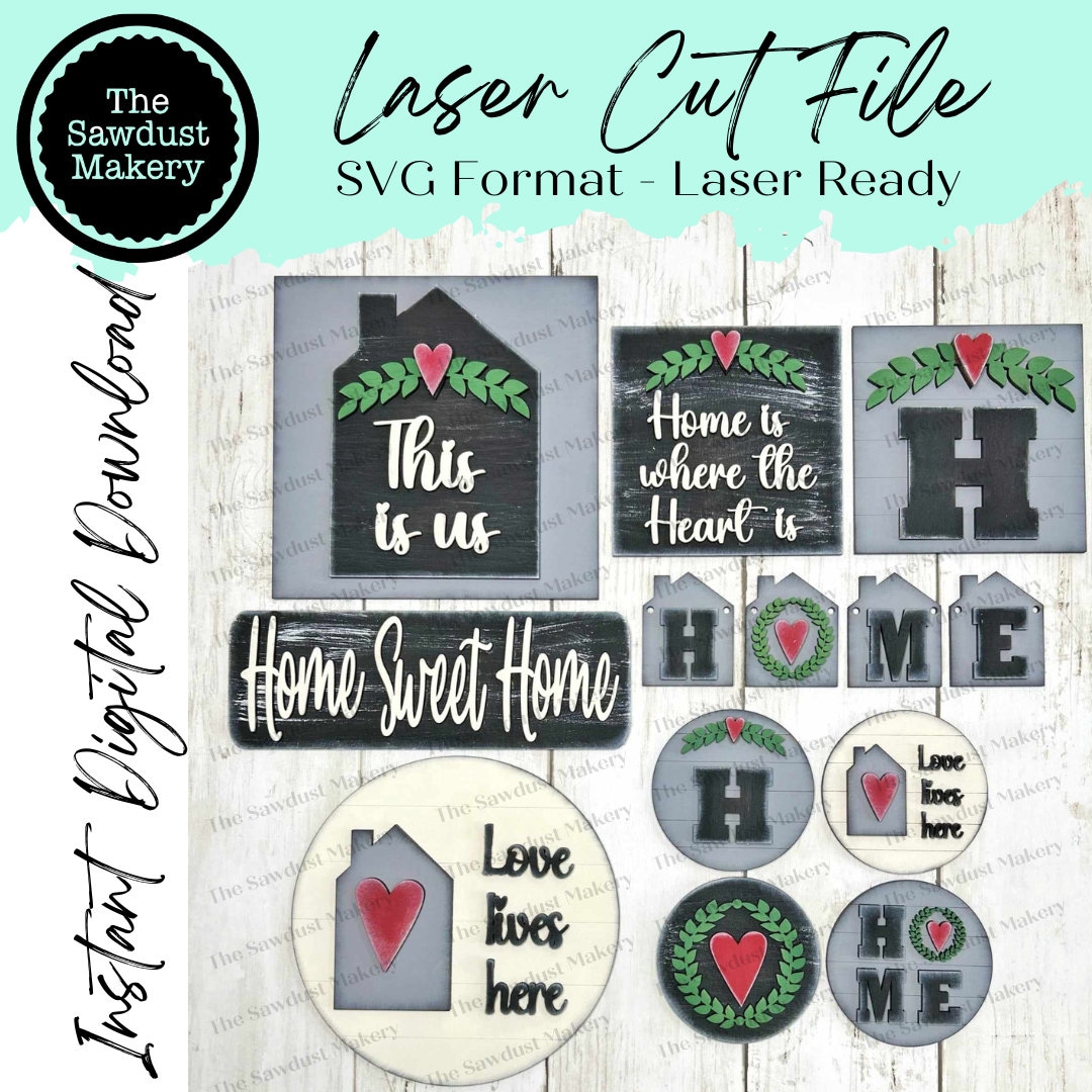 Home Sweet Home Bistro Bundle Interchangeable SVG File | Laser Cut File ...