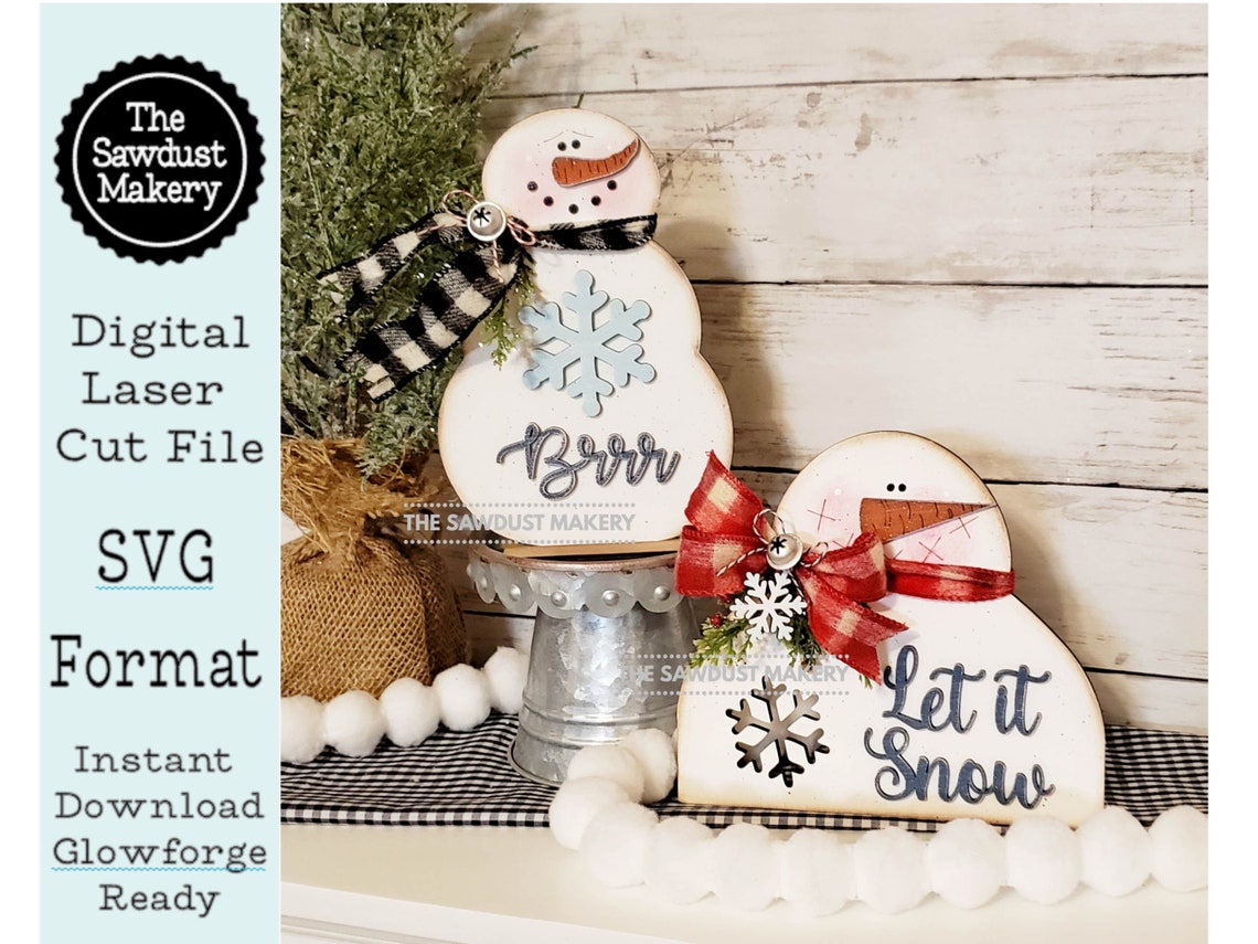 Snowman Party SVG Snowman Laser Cut File Let It Snow - Etsy
