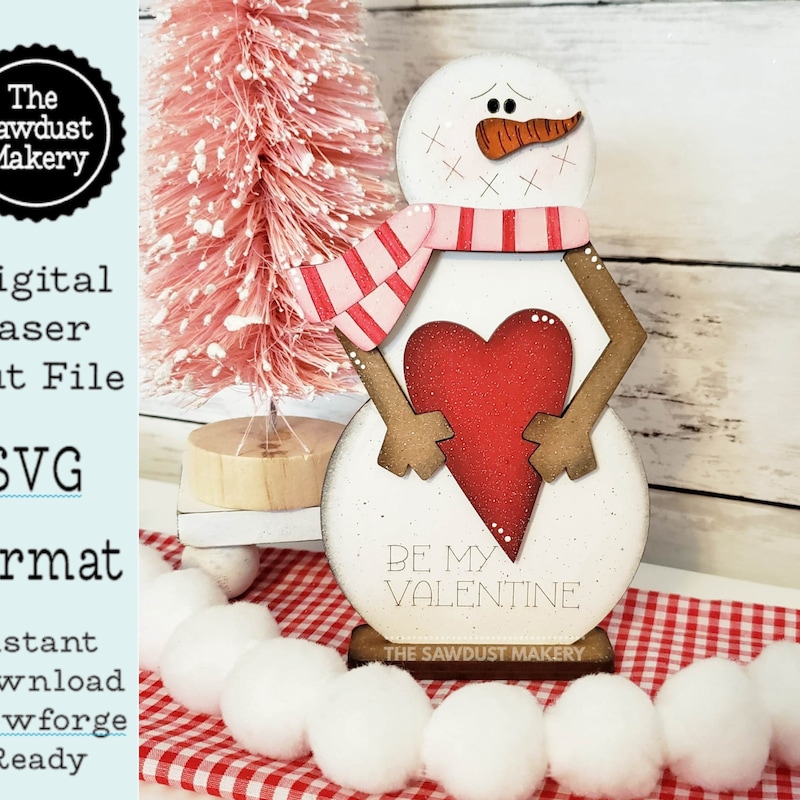 Snowman Valentine Sign - Etsy UK