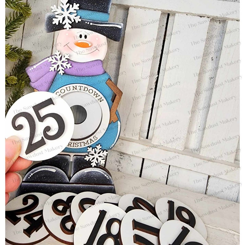 Standing Countdown Snowman SVG File | Laser Cut File | Christmas SVG ...