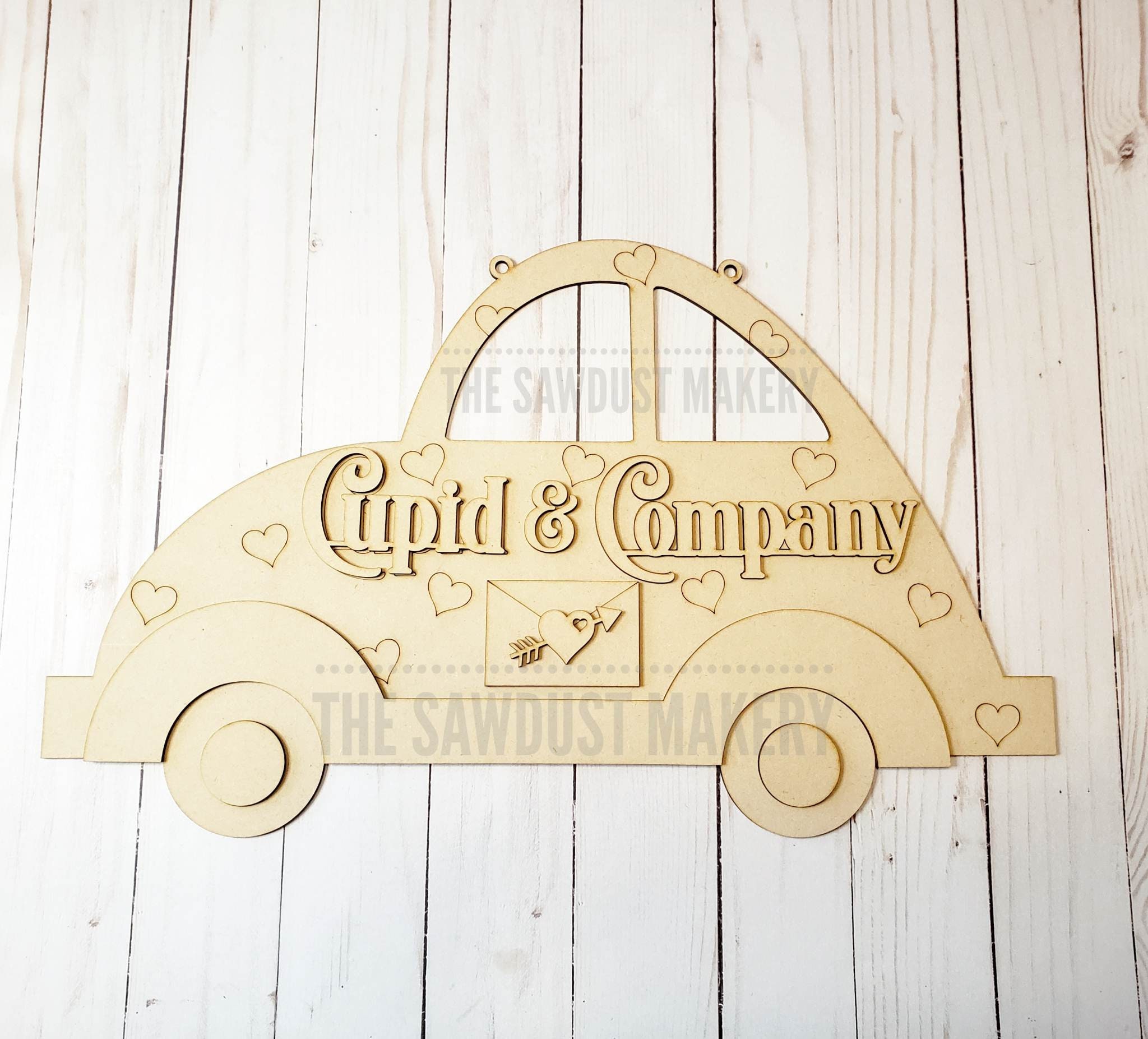 Cupid & Company Love Bug Car Door Hanger SVG Laser File | Valentine Laser Cut Files | Laser ...