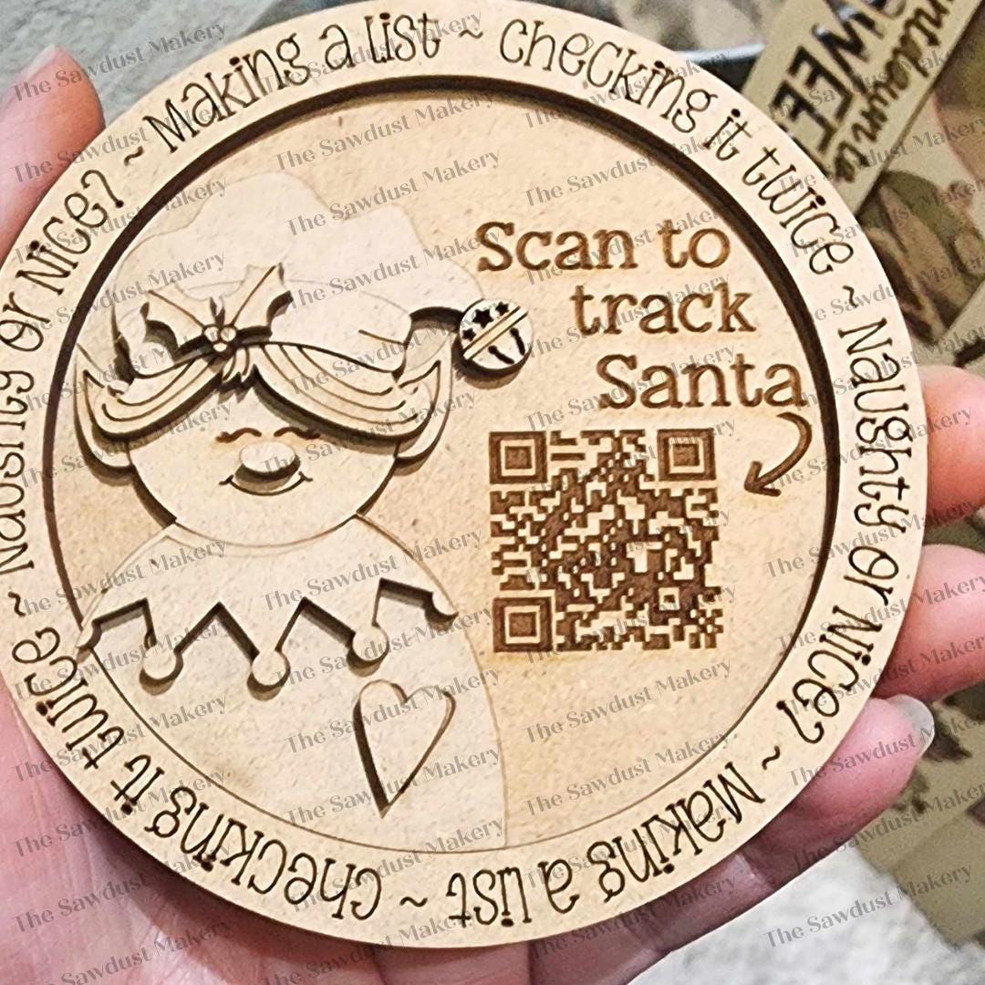 Elf Santa Tracker Christmas Ornament SVG File | Laser Cut File | Santa ...