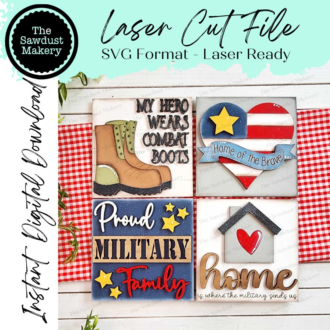 Military Sign Bundle Sign Laser SVG File | Laser Cut File ...