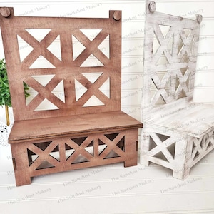 Farmhouse Chair Display Stand SVG | Display Bench SVG | Laser Cut File ...