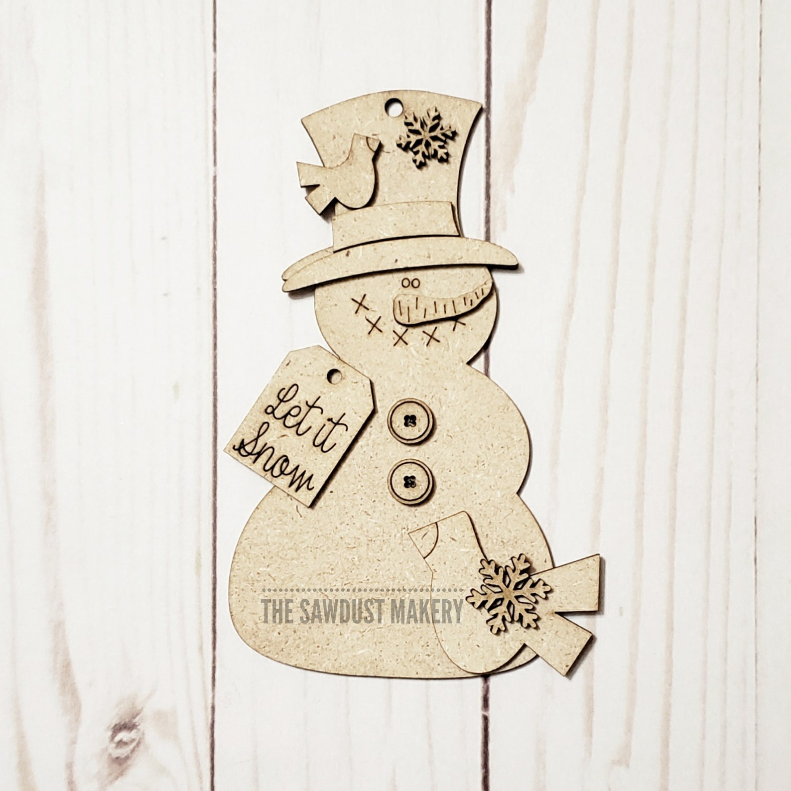 Snowbird Snowman Christmas Ornament SVG File | Laser Cut File ...