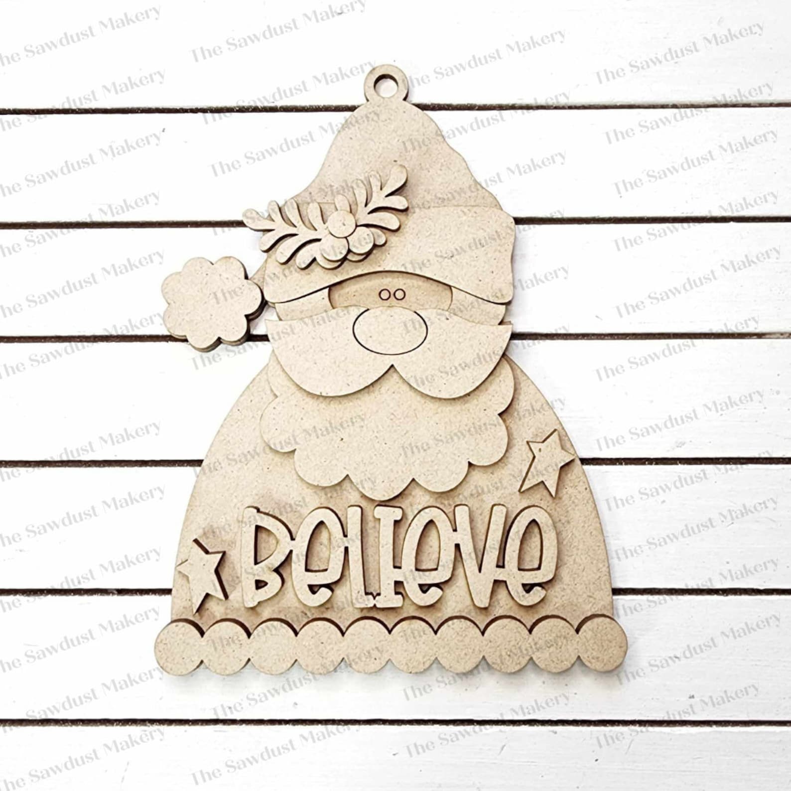 Santa Believe Christmas Ornament SVG File | Laser Cut File | Santa ...