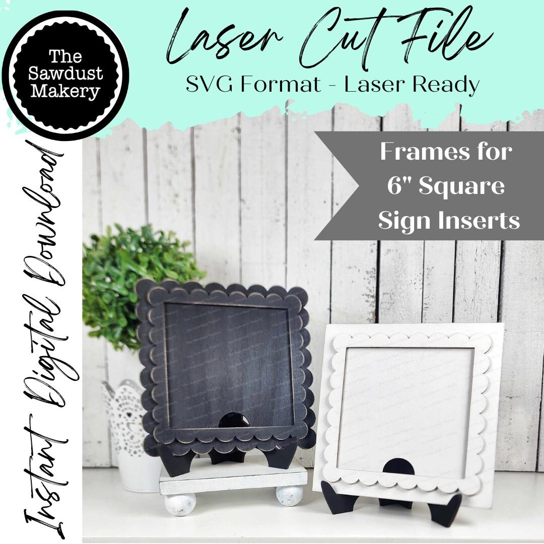 Decorative Interchangeable Scalloped Sign Holder | 6"x6" Sign Holder ...