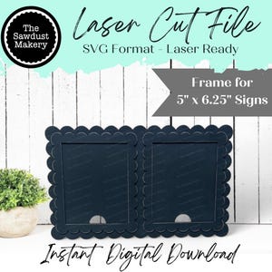 Double Window Double Scallop Interchangeable Sign Holder | 5" X 6.25 ...