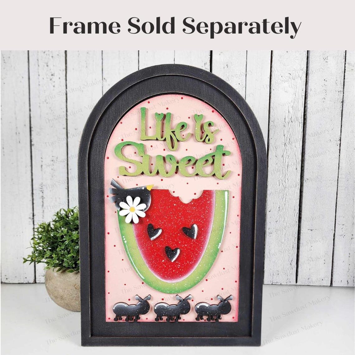 Interchangeable Large Arched Boho Sign Insert | Summer Watermelon ...