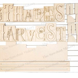 Give Thanks & Harvest Word Blocks SVG | Fall Word Block SVG | SVG File ...