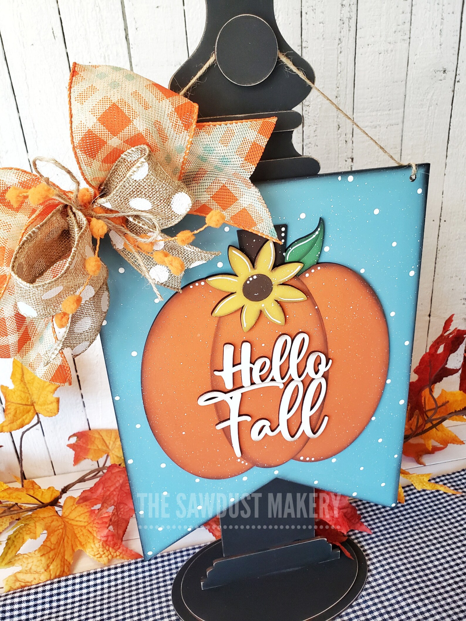 Hello Fall Door Hanger Thanksgiving Door Hanger SVG File - Etsy