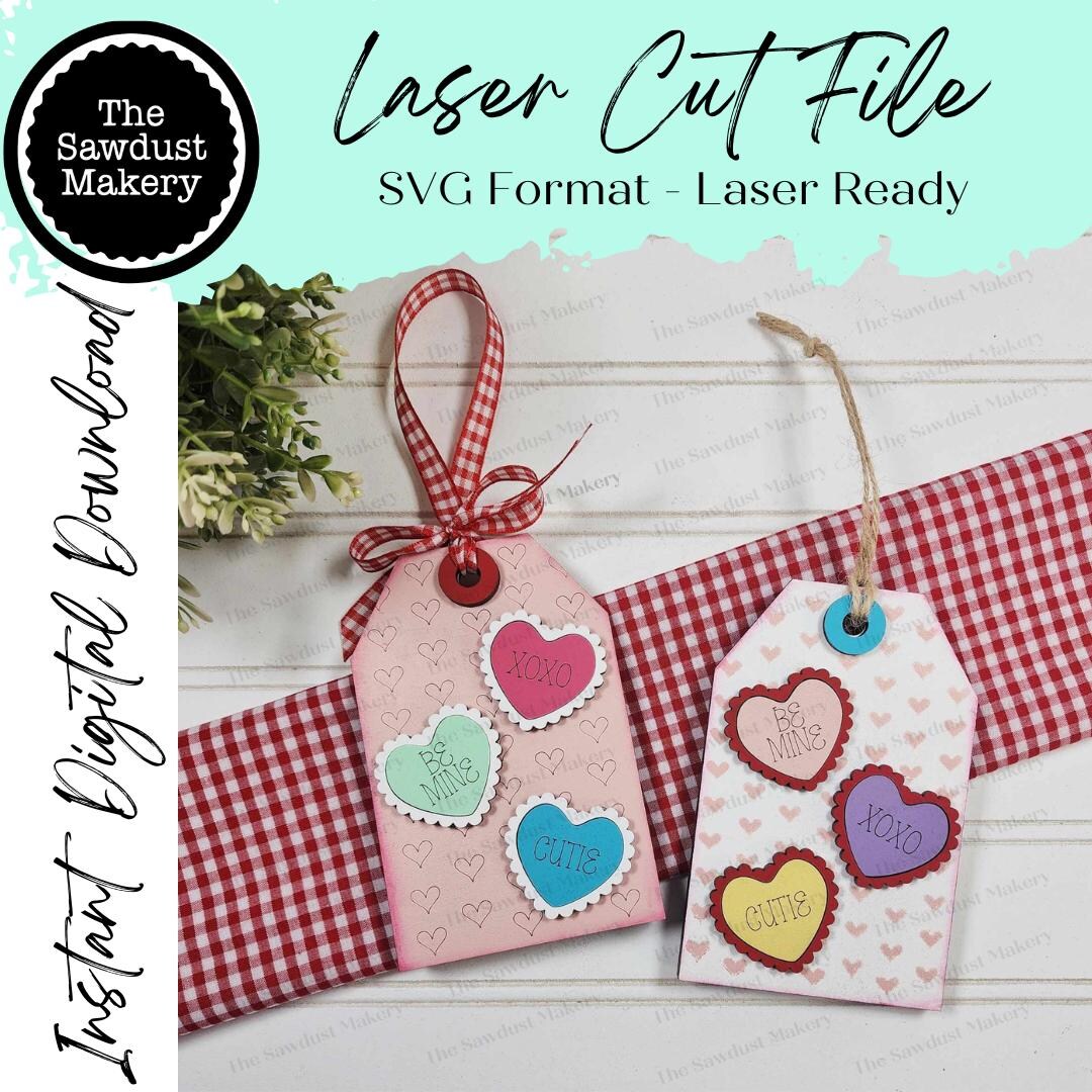 Valentine Hearts Gift Card Holder Laser Cut SVG File | Valentine Card ...