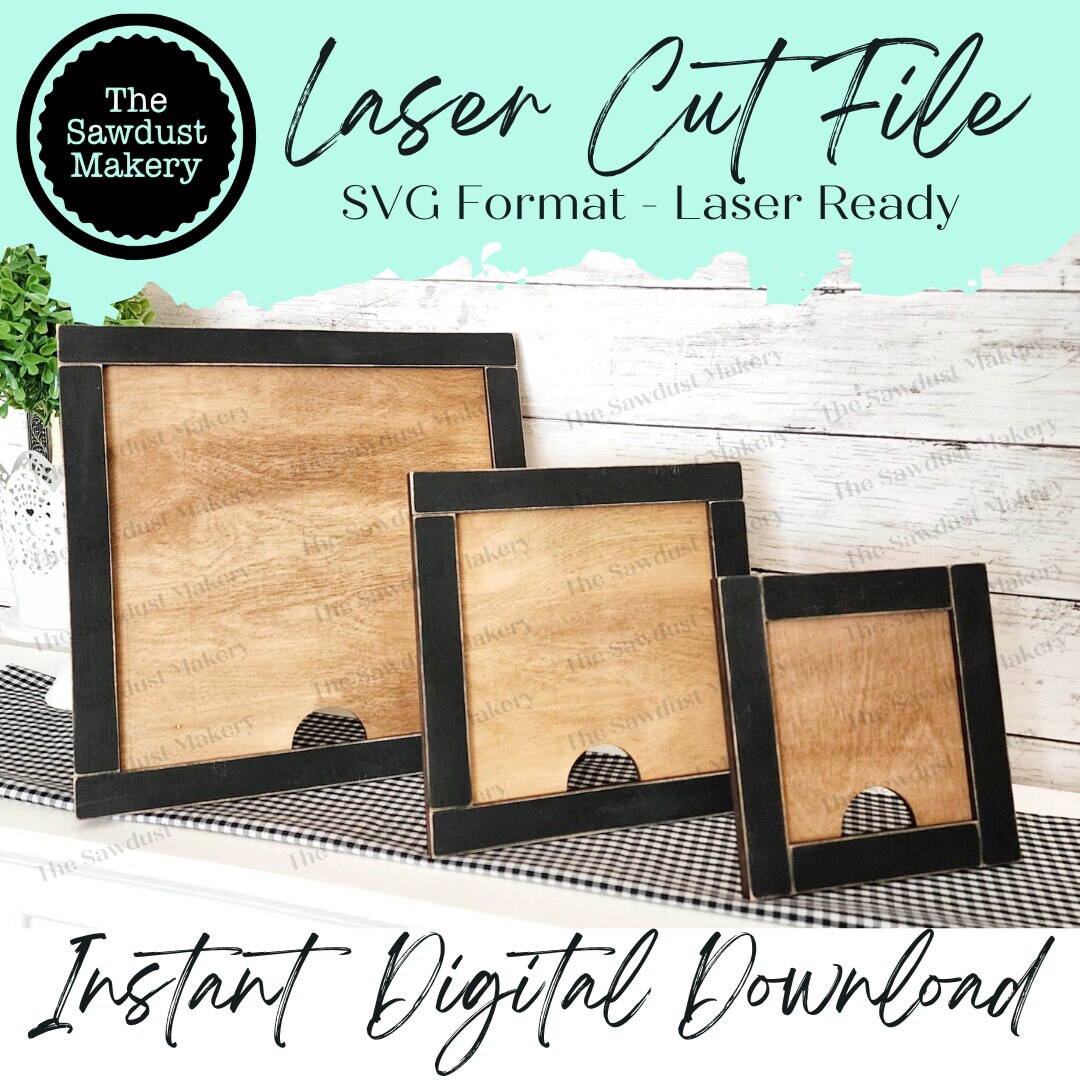 Farmhouse Framed Sign Holder SVG | Interchangeable Frame SVG | Laser ...