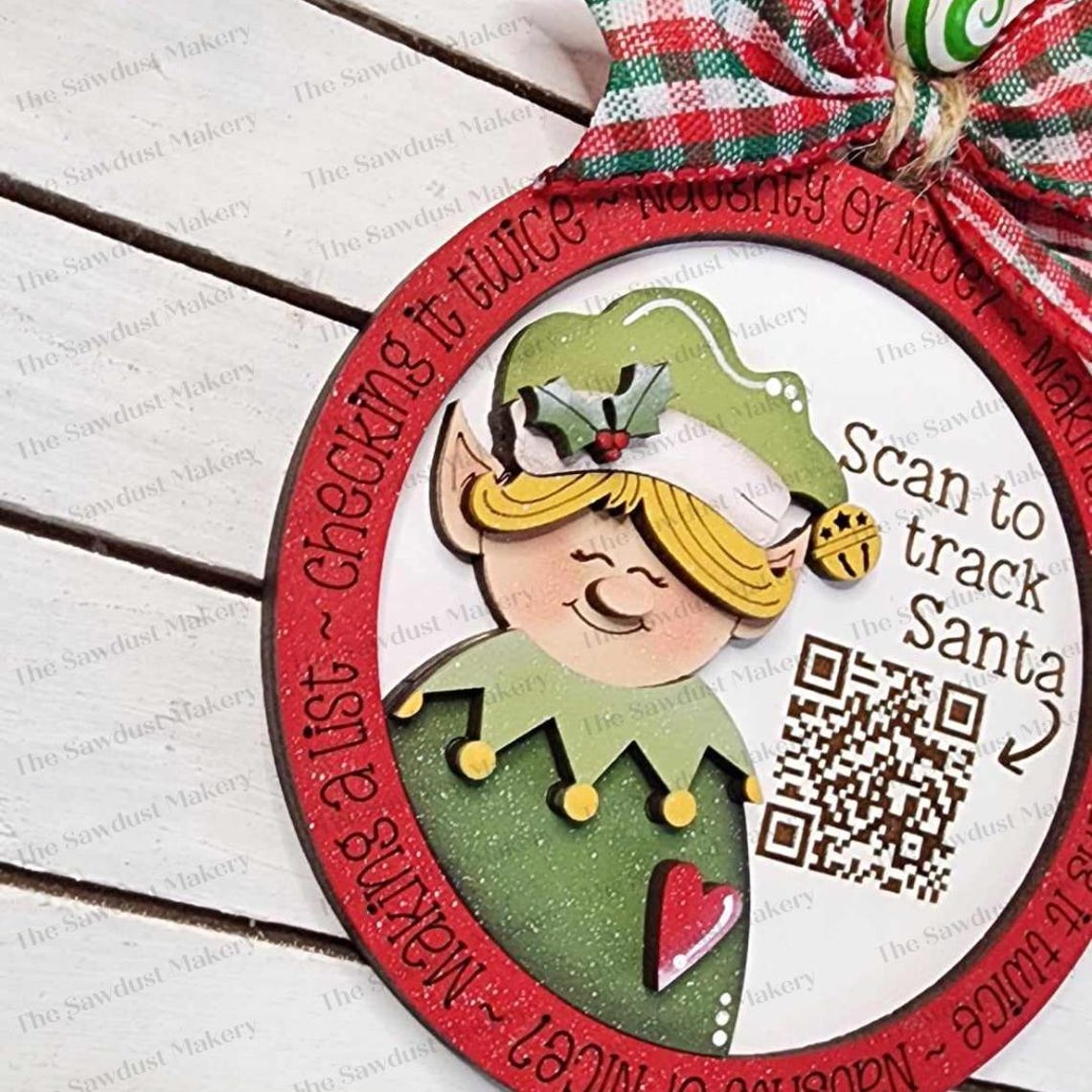Elf Santa Tracker Christmas Ornament SVG File | Laser Cut File | Santa ...
