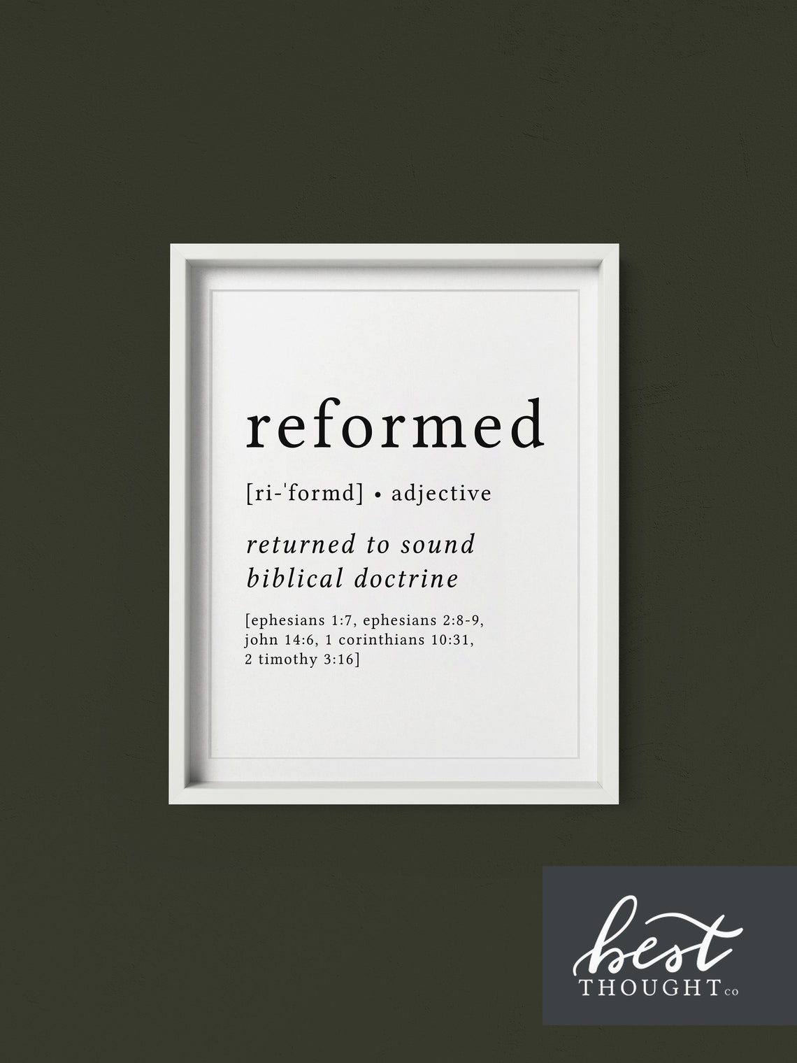 Reformed Definition Print / Reformed Theology Print / Reformed | Etsy