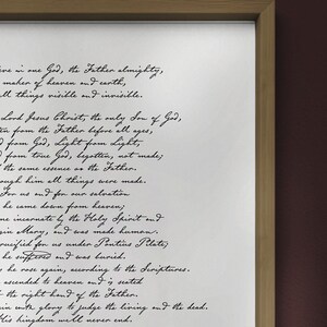 Nicene Creed Print / Creed Art / Nicene Creed / Christian Wall Art ...