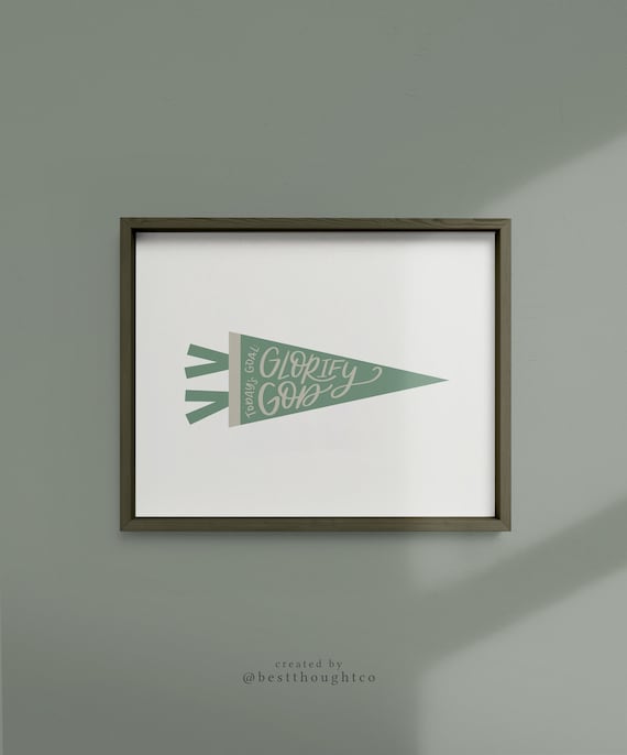 Today's Goal: Glorify God Pennant / Christian Home Decor / | Etsy