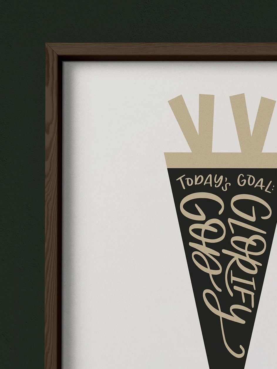 Today's Goal: Glorify God Pennant / Christian Home Decor / | Etsy