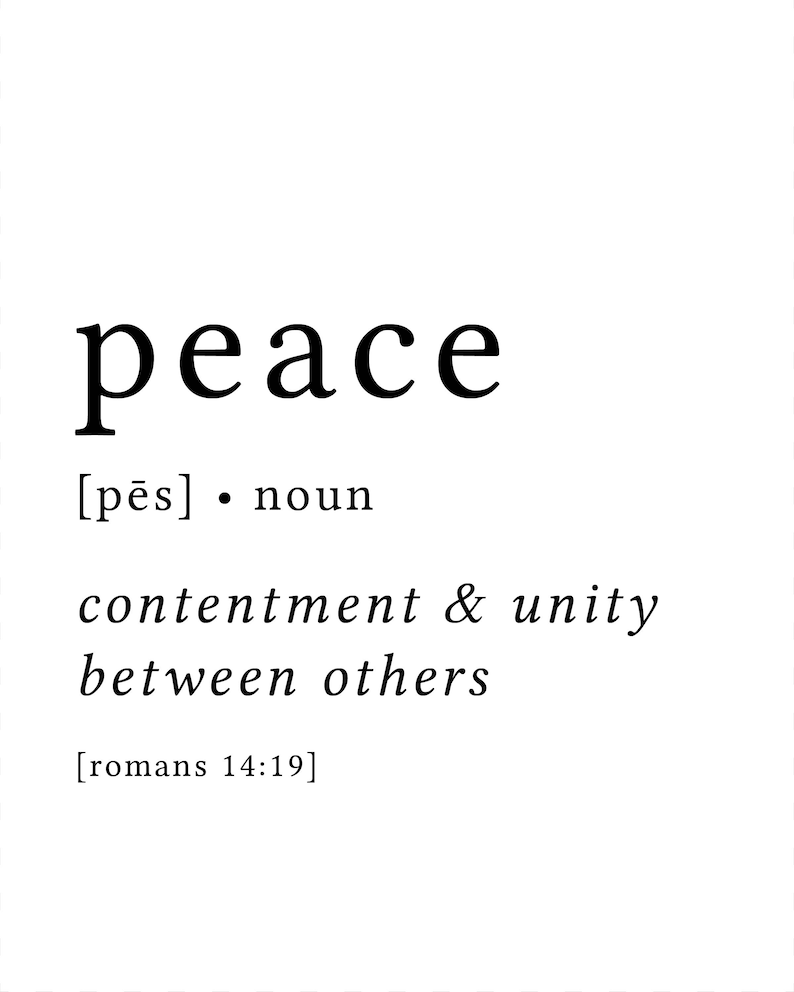 Peace Print / Definition Print / Fruit of the Spirit / Fruits | Etsy