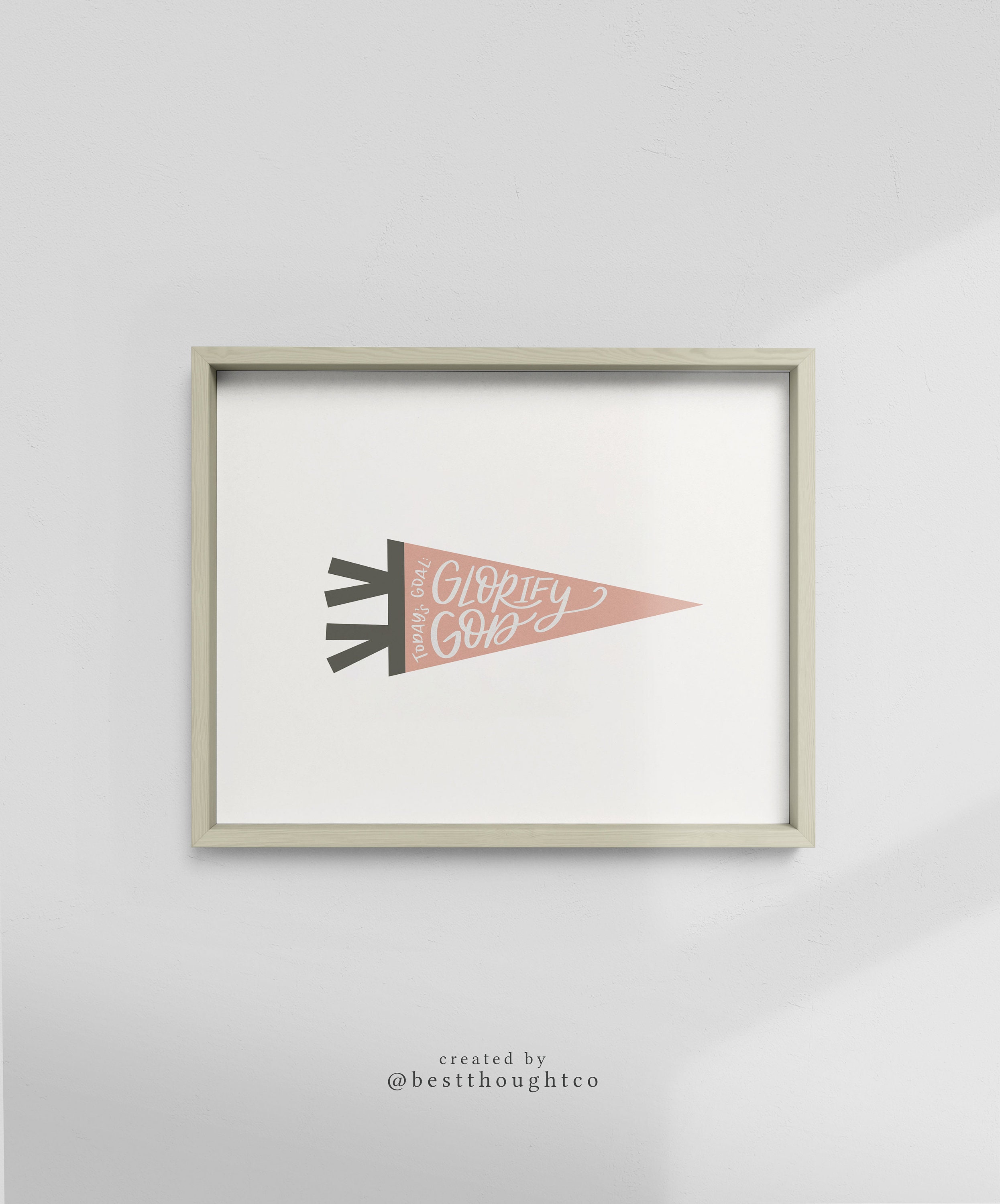 Today's Goal: Glorify God Pennant / Christian Home Decor / | Etsy