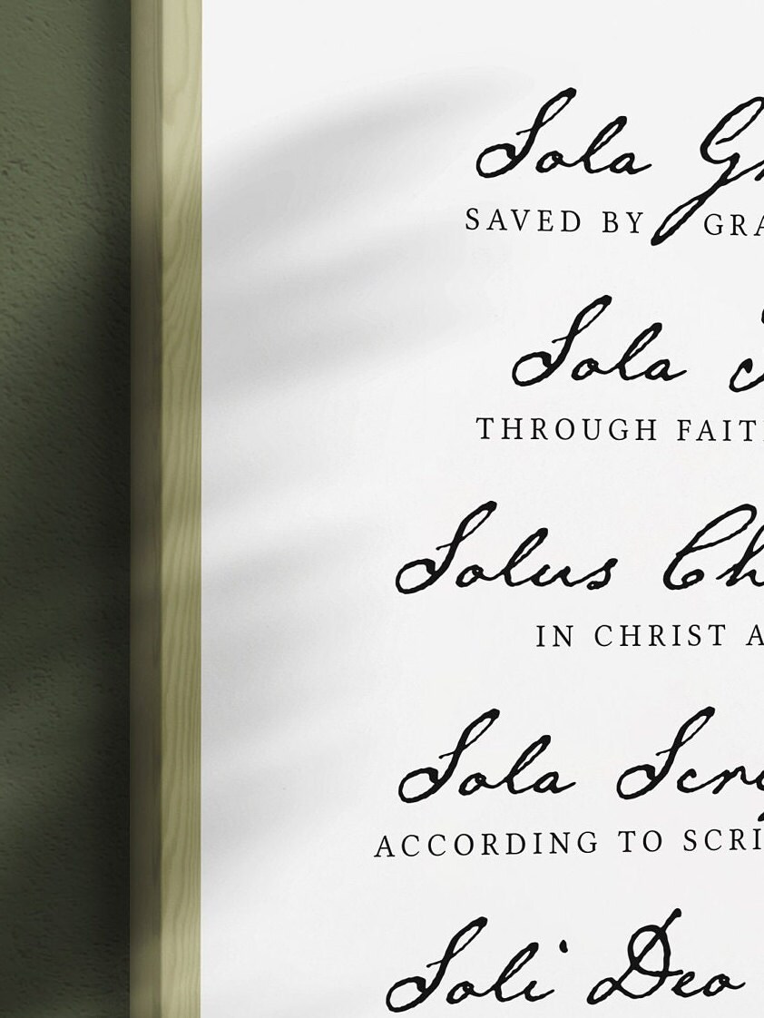 Five Solas Print / 5 Solas / Reformed Theology Print / 5 Solas Print ...