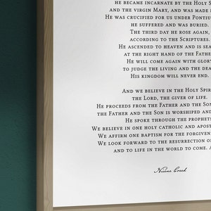 Nicene Creed Print / Creed Art / Nicene Creed / Christian Wall Art ...