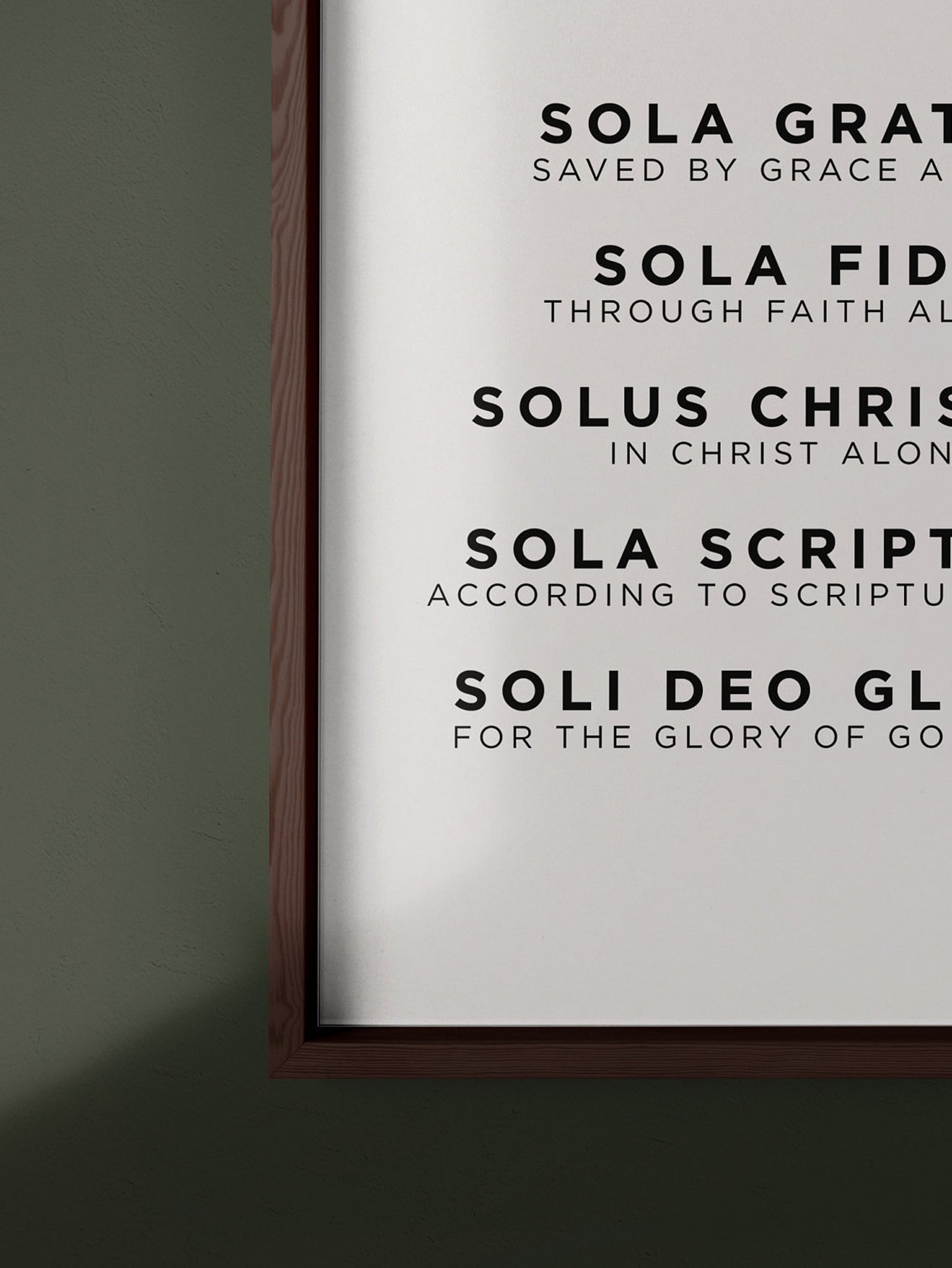 Five Solas Print / 5 Solas / Reformed Theology Print / 5 | Etsy