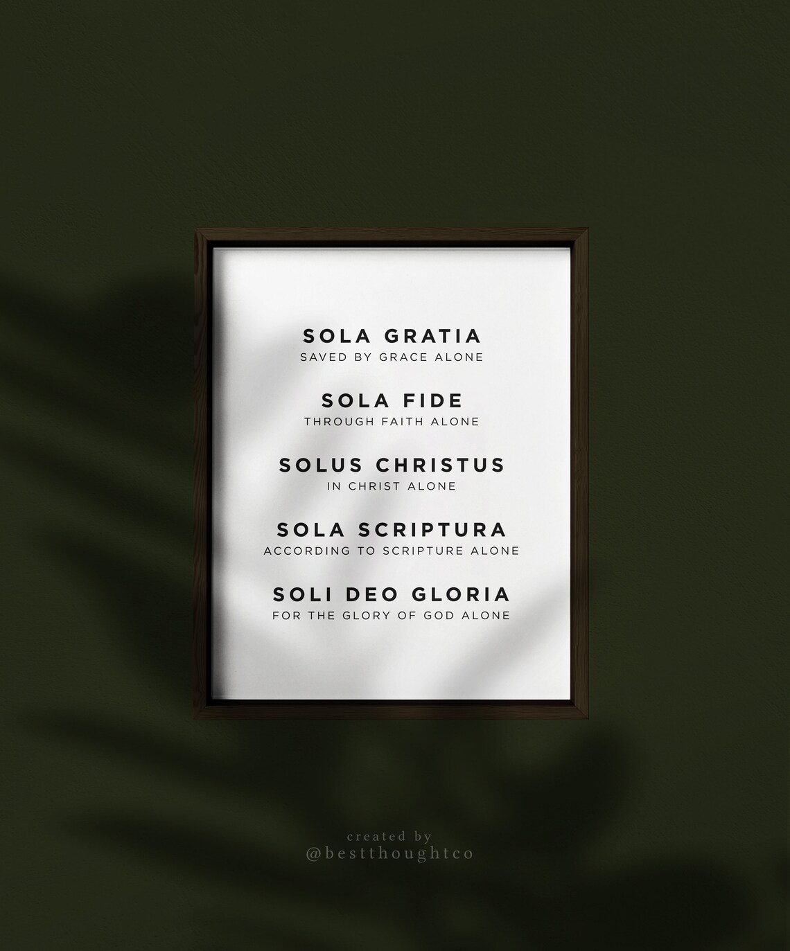 Five Solas Print / 5 Solas / Reformed Theology Print / 5 Solas | Etsy