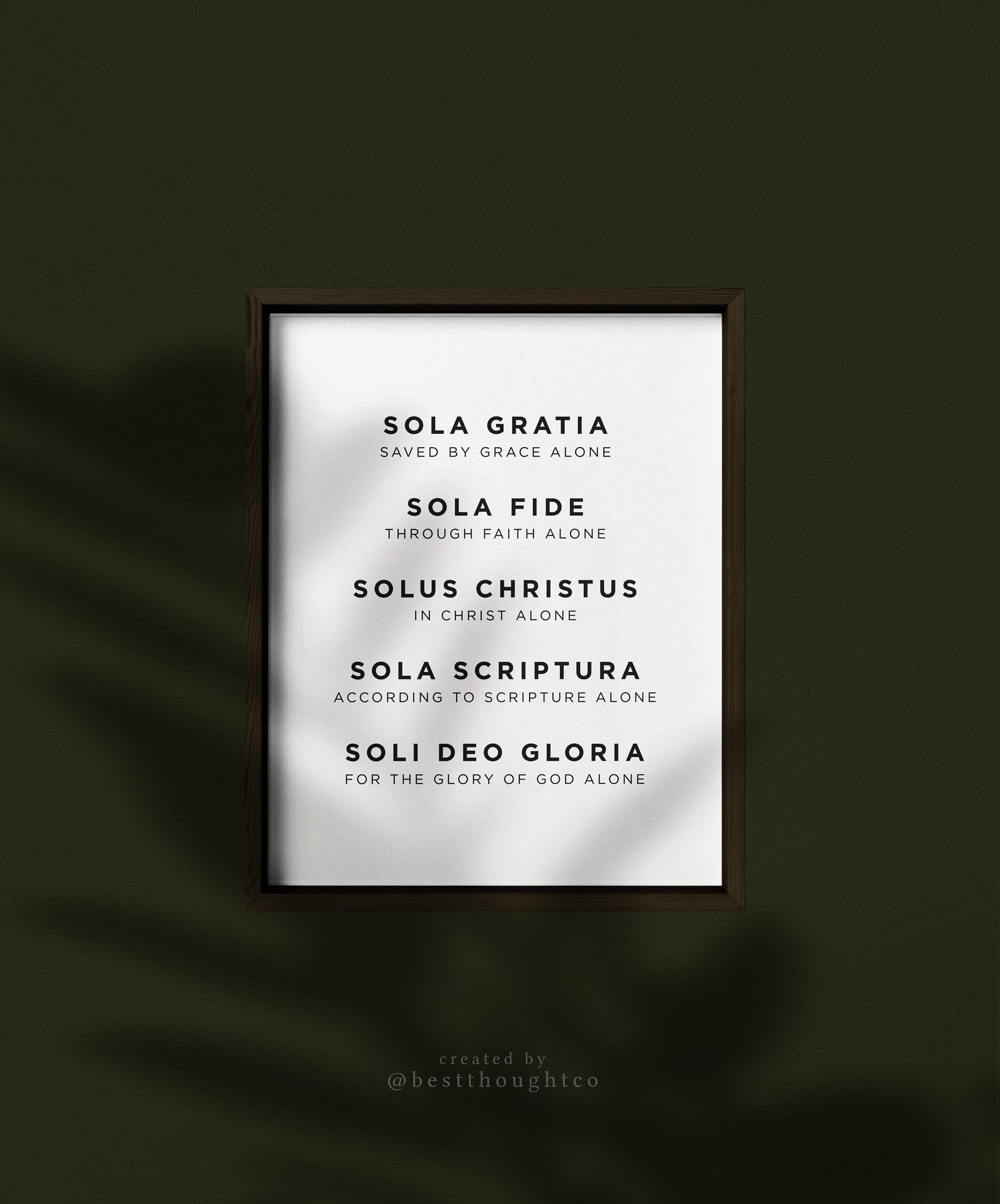 Five Solas Print / 5 Solas / Reformed Theology Print / 5 Solas | Etsy